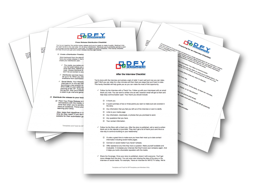 Publicity & Press Release Templates