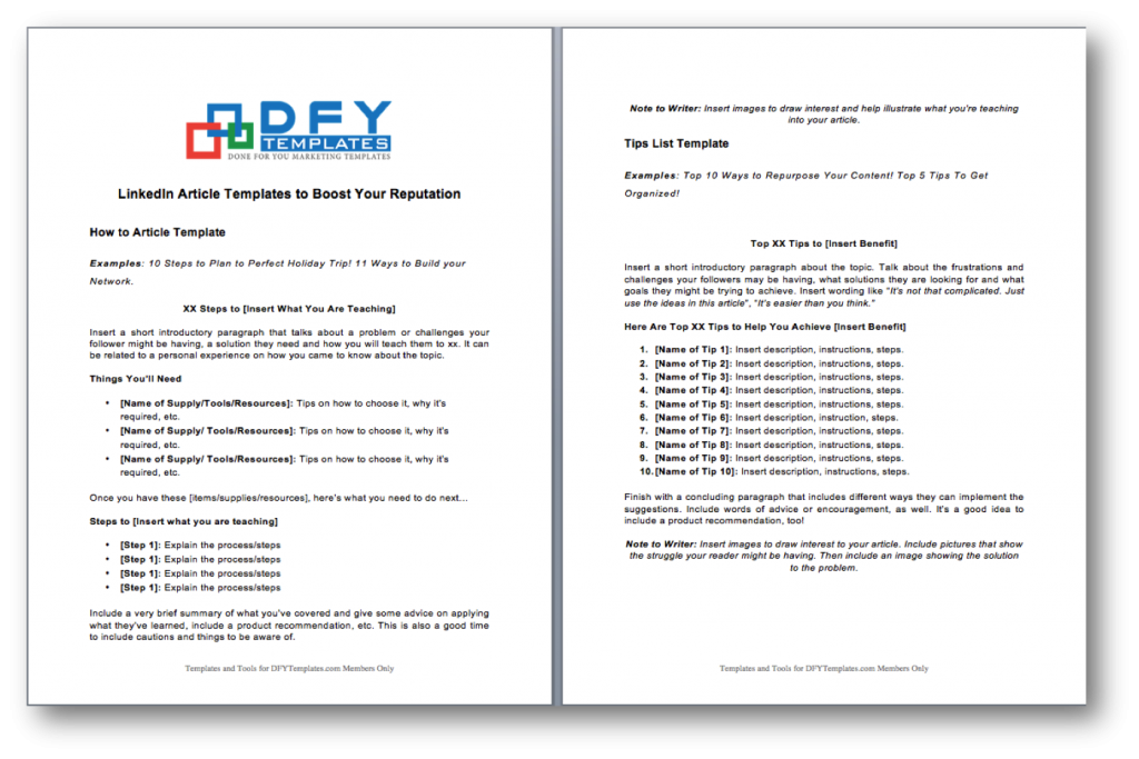 Done for You LinkedIn Templates - DFYTemplates.com