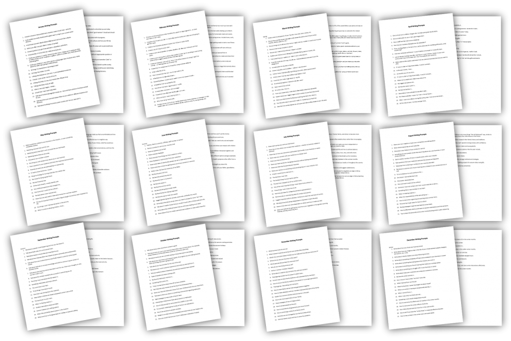 January 365 days of Writing Prompts draft - DFYTemplates.com