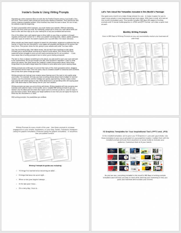 Done for You 365 Days of Writing Prompts - DFYTemplates.com